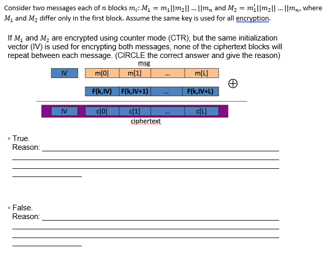 Solved Consider two messages each of n blocks | Chegg.com