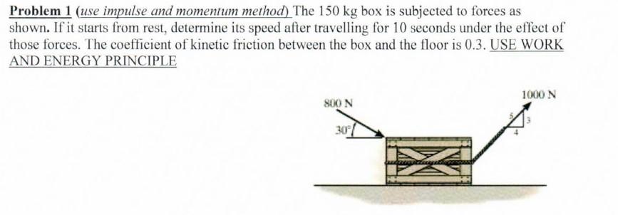Solved Problem 1 (use impulse and momentum method) The 150 | Chegg.com