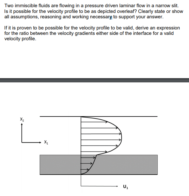 Solved Two immiscible fluids are flowing in a pressure | Chegg.com