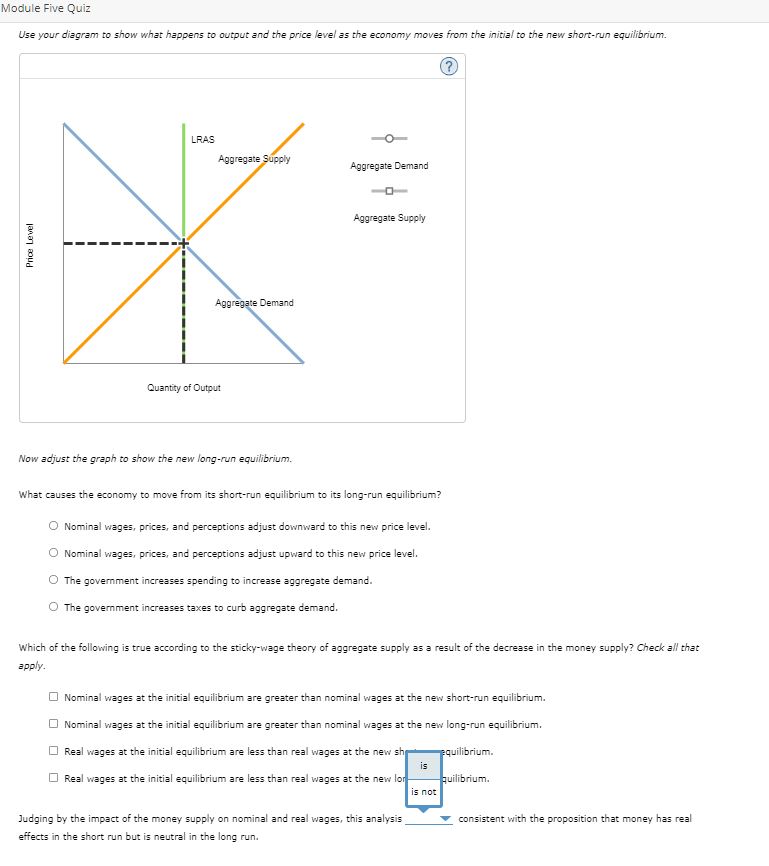 Solved Now adjust the graph to show the new long-run | Chegg.com