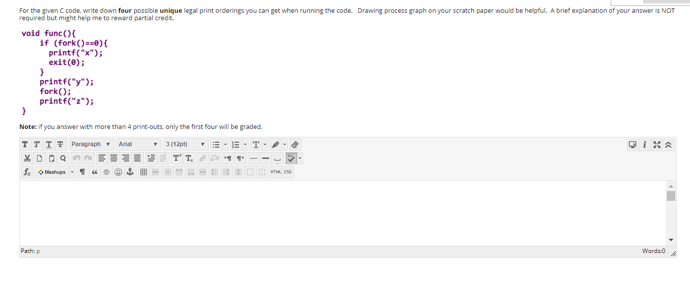 Solved For the given C code, write down four possible unique | Chegg.com