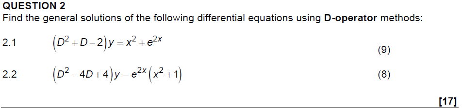 Solved Find the general solutions of the following | Chegg.com