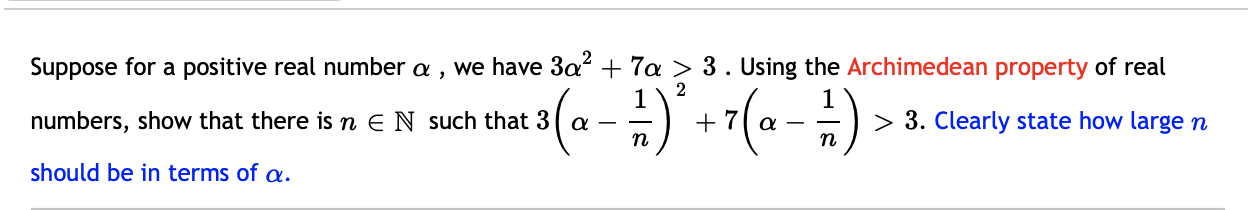 Solved Suppose for a positive real number α, we have | Chegg.com
