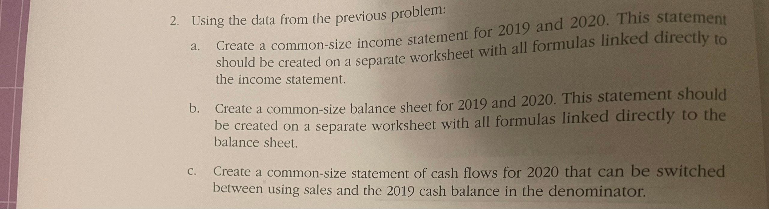Solved 1. Using the data presented below: 2. Using the data | Chegg.com