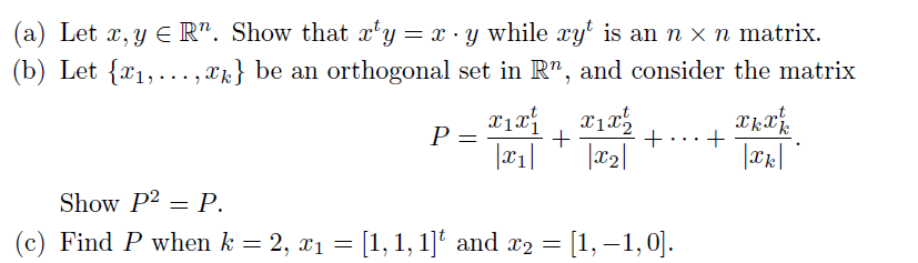 Solved please use the property of orthogonal sets | Chegg.com