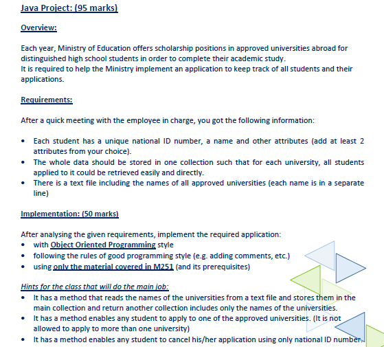 Solved Java Project: (95 marks) Overview: Each year, | Chegg.com
