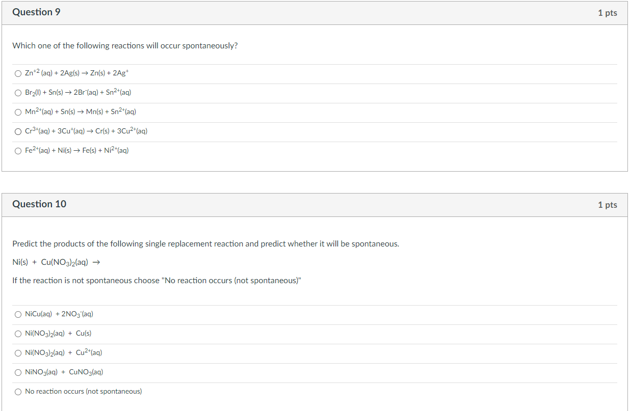 Solved Question 3 1 pts In the reaction P4(s) + 10C12(g) | Chegg.com