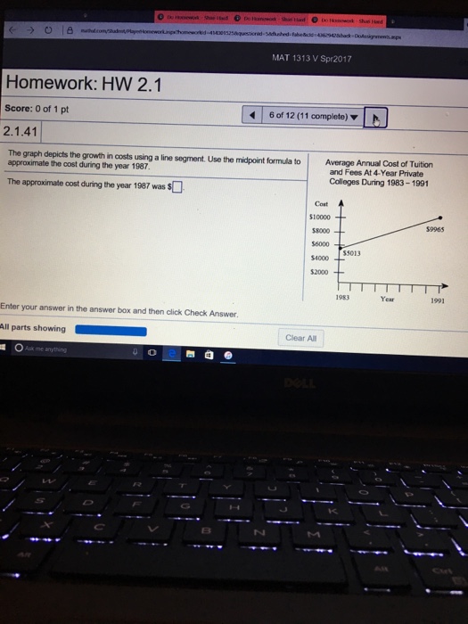 Solved The graph depicts the growth in costs using a line | Chegg.com