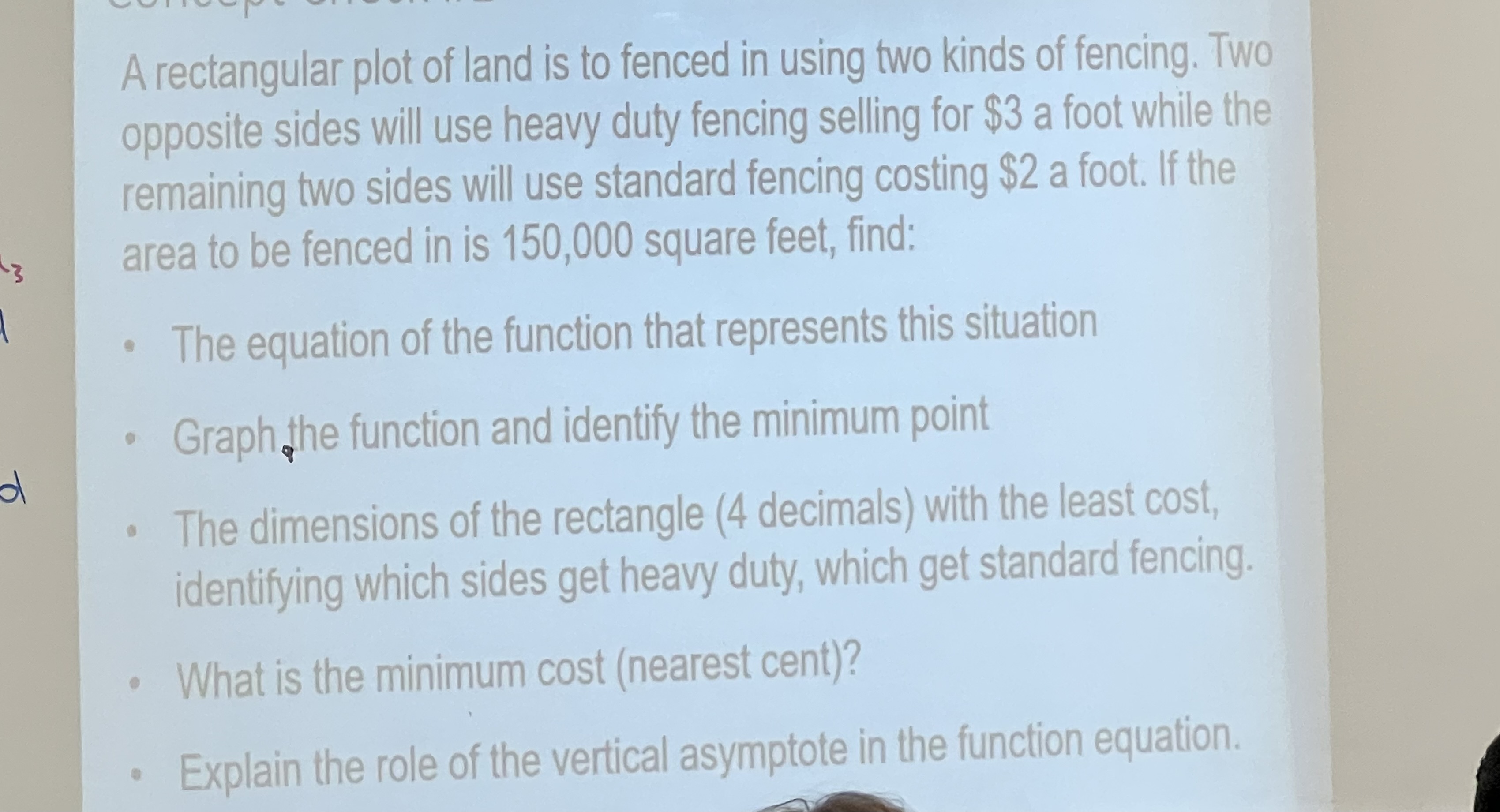 Solved A rectangular plot of land is to fenced in using two | Chegg.com