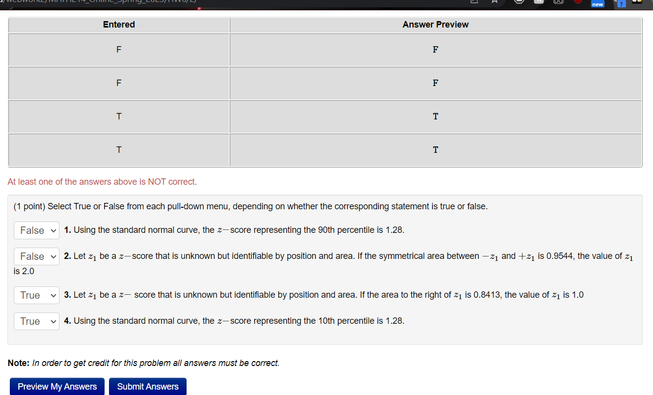 Solved At least one of the answers above is NOT correct. (1 | Chegg.com