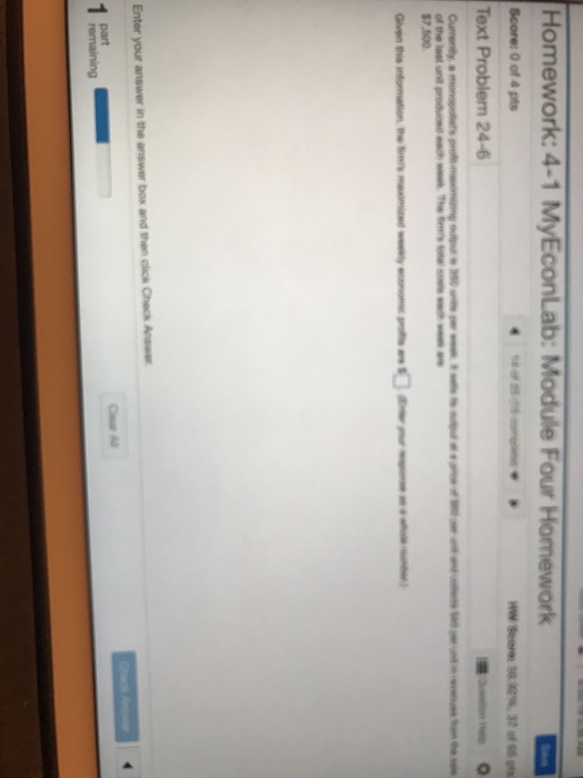 Homework: 4-1 MyEconLab: Module Four | Chegg.com