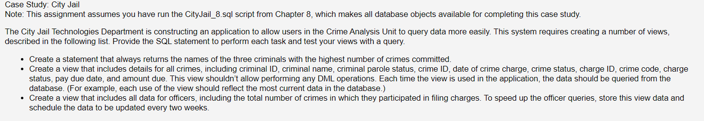 Solved Note: This assignment assumes you have run the | Chegg.com