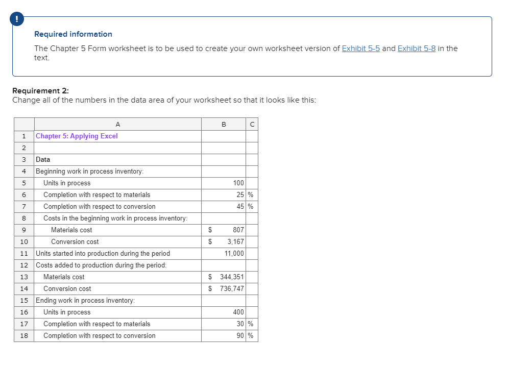 Solved Required information The Chapter 5 Form worksheet is | Chegg.com