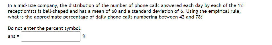 Solved In a mid-size company, the distribution of the number | Chegg.com