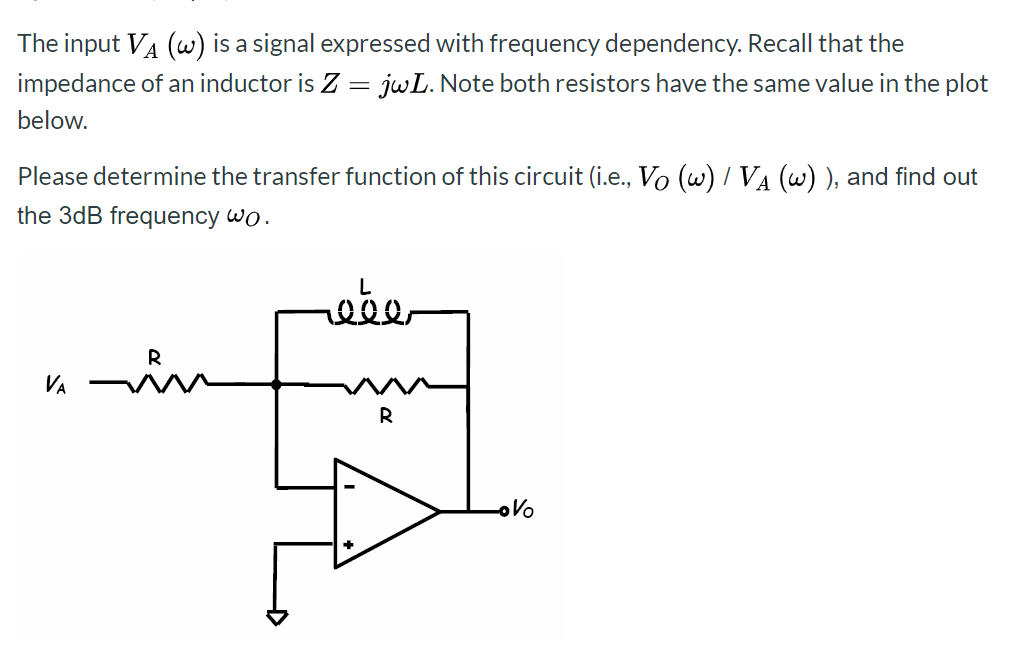 Solved The input sa signal expressed with frequency | Chegg.com