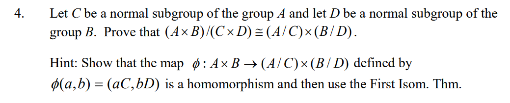 Solved Let C be a normal subgroup of the group A and let D | Chegg.com