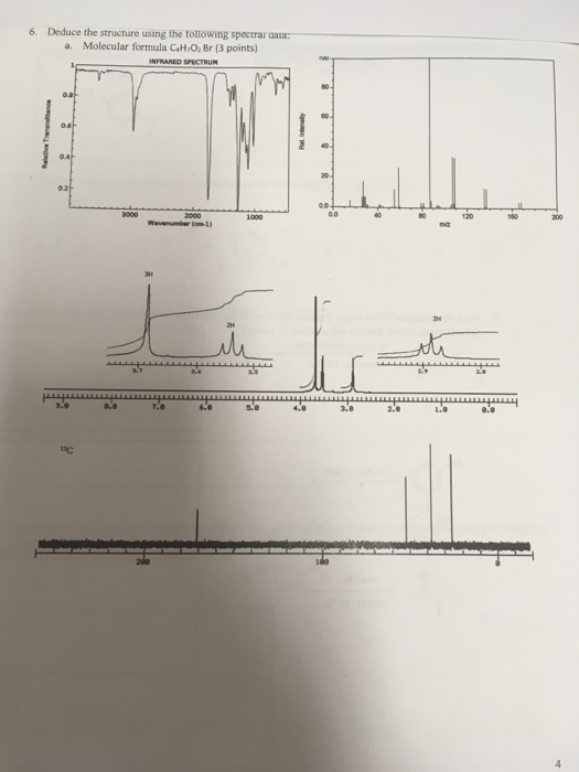 Solved 6. Deduce the structure using the tollowing spectra | Chegg.com
