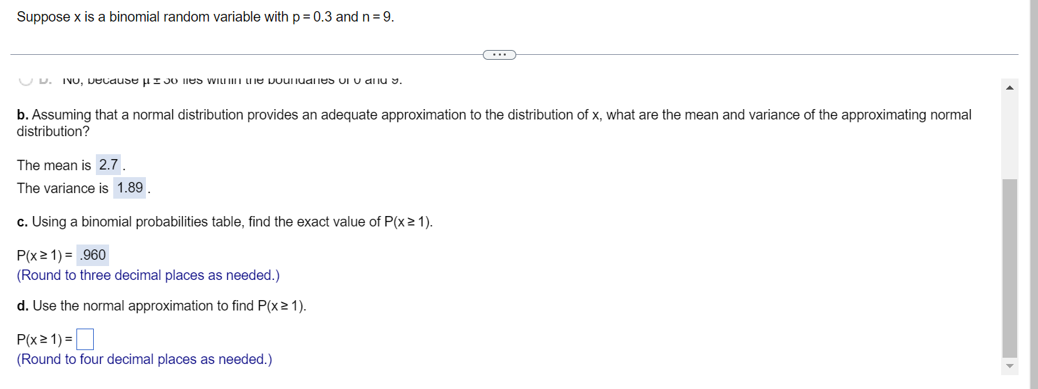 Solved Suppose x is a binomial random variable with p=0.3 | Chegg.com