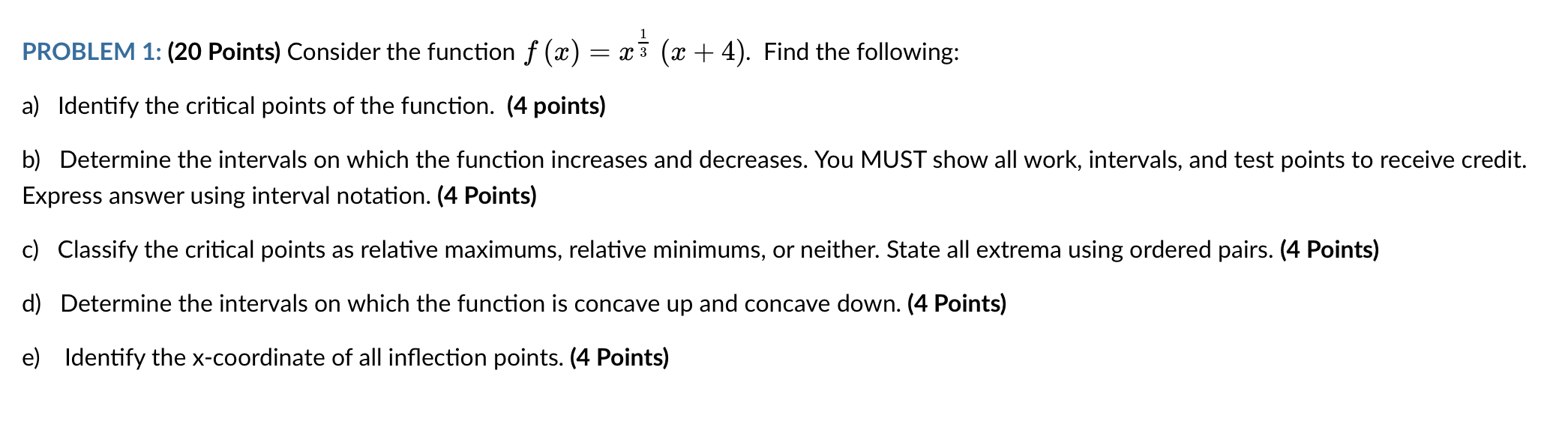 Solved PROBLEM 1: (20 Points) Consider the function f (x) = | Chegg.com