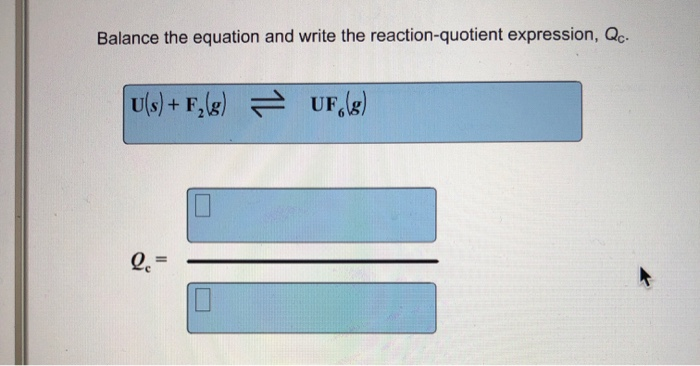 Solved Balance the equation and write the reaction-quotient | Chegg.com