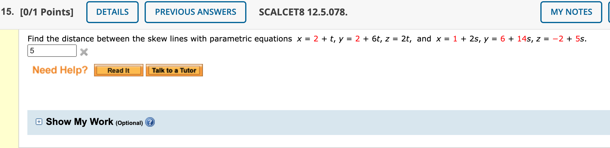 Solved 15. [0/1 Points] DETAILS PREVIOUS ANSWERS SCALCET8 | Chegg.com