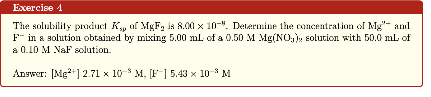 Solved The solubility product Ksp of MgF2 is 8.00×10−8. | Chegg.com