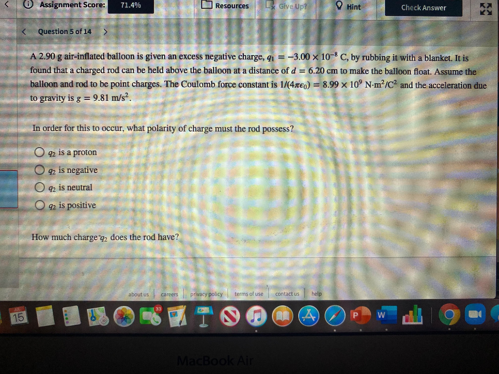 Solved 0 Assignment Score: 71.4% Resources Ex Give Up? Hint | Chegg.com