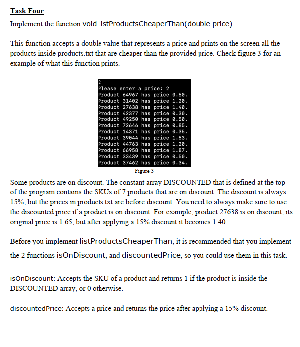 Solved Task Four Implement the function void | Chegg.com