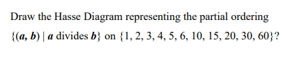 Solved Draw the Hasse Diagram representing the partial | Chegg.com