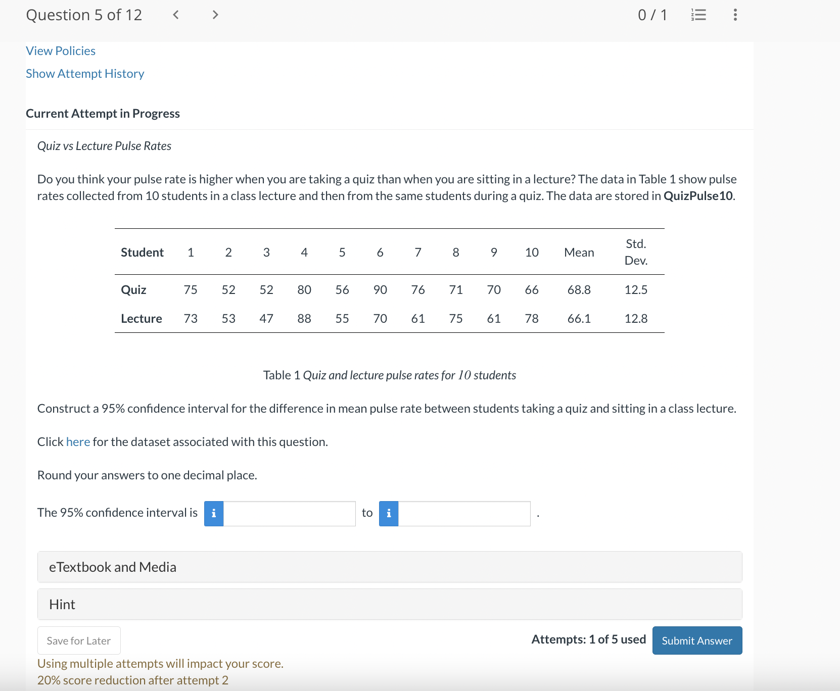 Solved Quiz vs Lecture Pulse Rates Do you think your pulse | Chegg.com