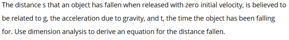 The distance s that an object has fallen when | Chegg.com