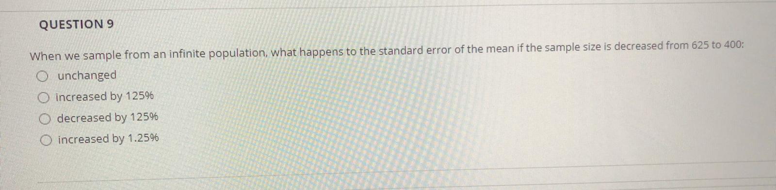 Solved QUESTIONS When we sample from an infinite population, | Chegg.com