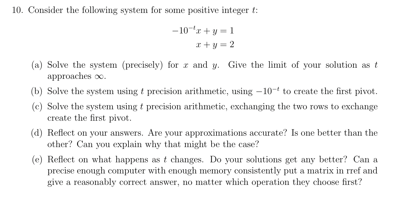 Solved Consider the following system for some positive | Chegg.com