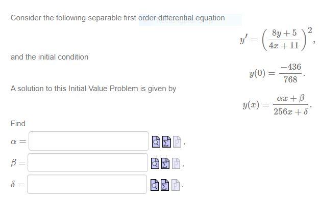 Solved Consider the following separable first order | Chegg.com