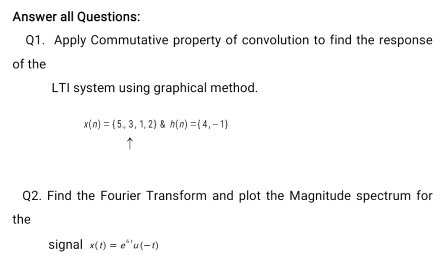 Solved Answer all Questions: Q1. Apply Commutative property | Chegg.com