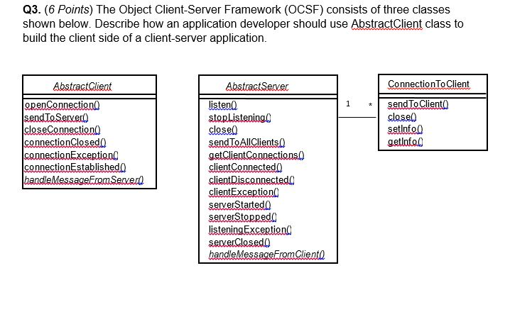 Solved Q3. (6 Points) The Object Client-Server Framework | Chegg.com