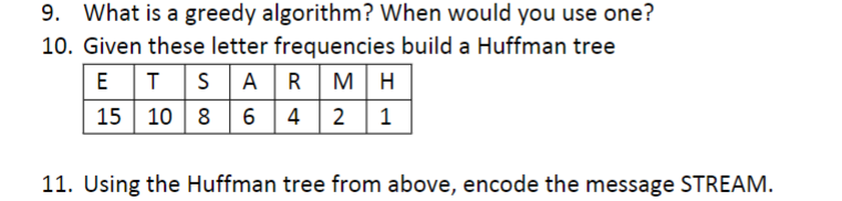 Solved 9. What is a greedy algorithm? When would you use | Chegg.com