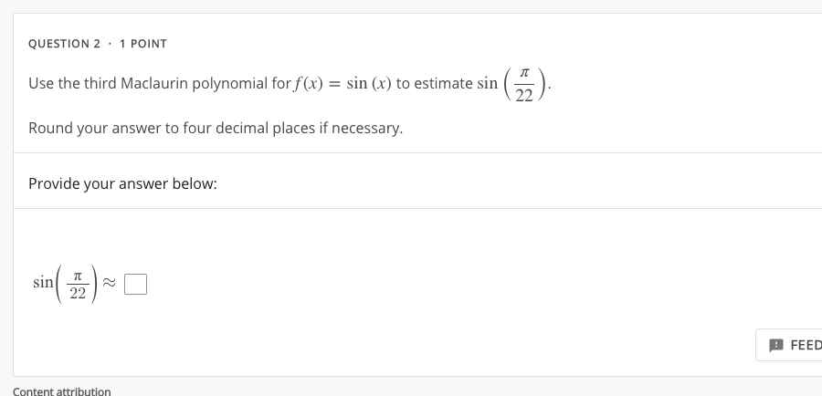 Solved QUESTION 1 1 POINT Find the Maclaurin polynomial P3 | Chegg.com
