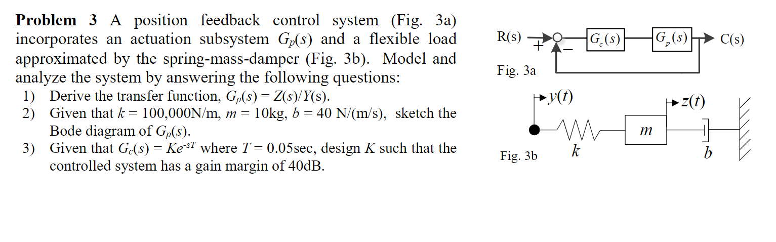 Solved R6) R00460) Problem 3 A position feedback control | Chegg.com