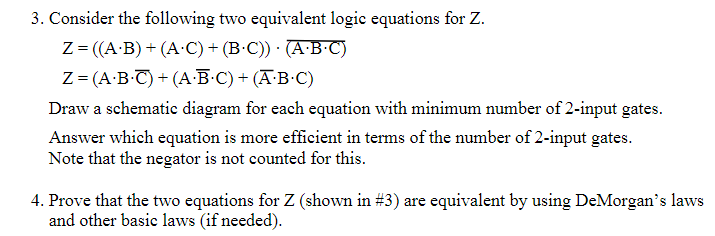 Solved 3. Consider the following two equivalent logic | Chegg.com
