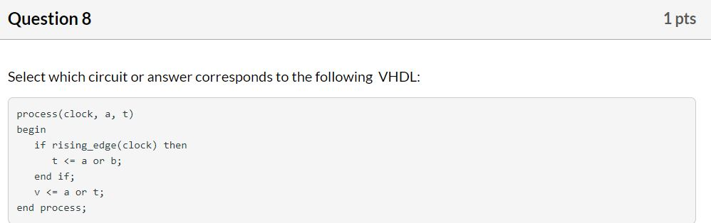 Solved Question 8 1 pts Select which circuit or answer | Chegg.com