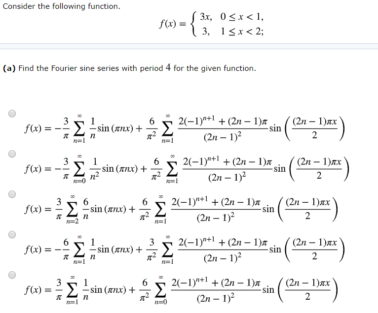 Solved Consider the following function. f(x) = { 3x, 0 Das) | Chegg.com
