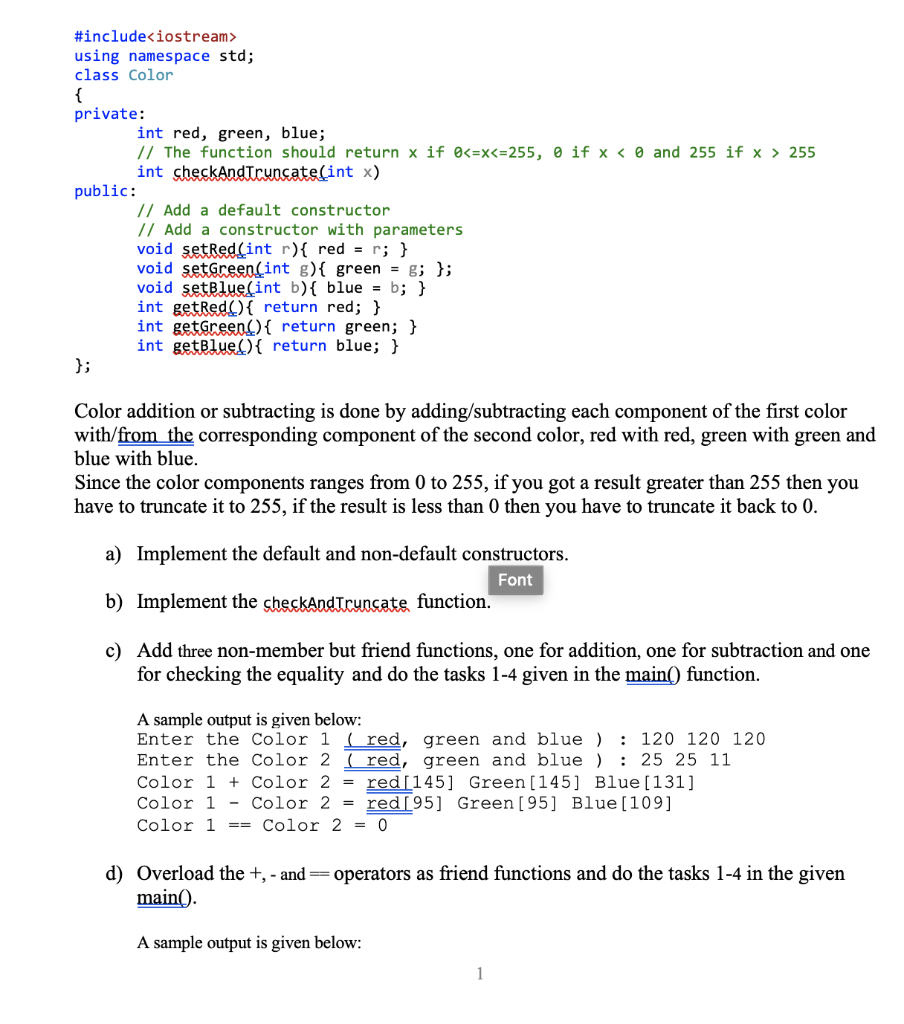 Solved urgentttttt Given the following class | Chegg.com