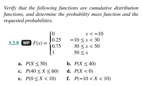 Solved Verify that the following functions are cumulative | Chegg.com