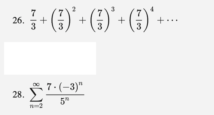 Solved 26. 28. 2 3 4 7 7 I + ( )* + ()* + ( )* +- - 3 3 3 3 | Chegg.com