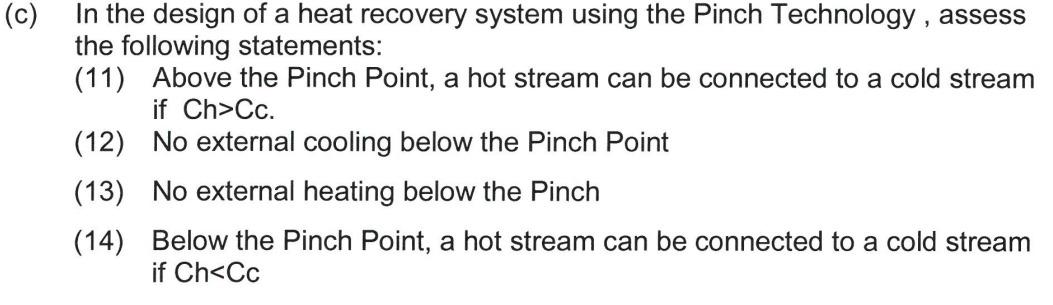 Solved (c) In the design of a heat recovery system using the | Chegg.com