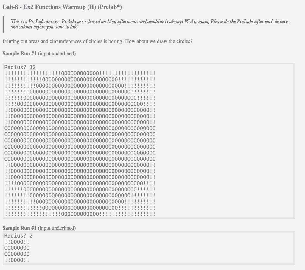 Solved Lab 8 Ex2 Functions Warmup Ii Prelab This Is A 