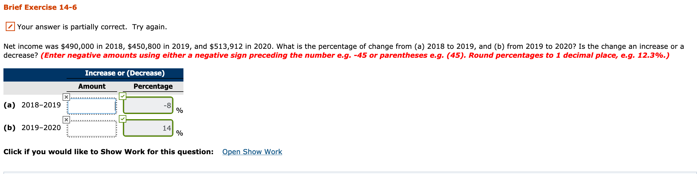 Solved Brief Exercise 14-6 Your answer is partially correct. | Chegg.com