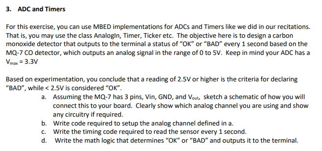 Solved For this exercise, you can use MBED implementations | Chegg.com