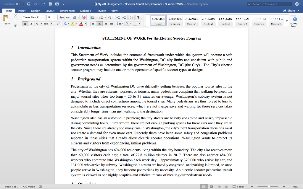 AutoSave OFF I QSearch in Document SysML Assignment | Chegg.com